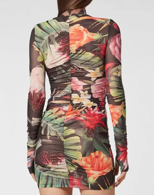 Philipp Plein Short Dress Flowers