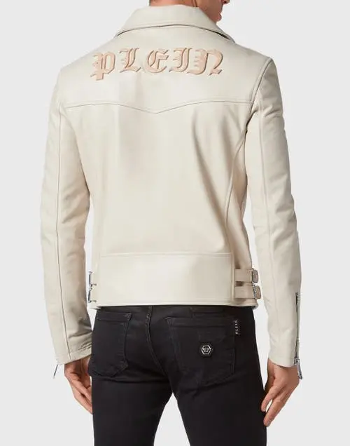 Philipp Plein Leather Jacket Gothic Plein