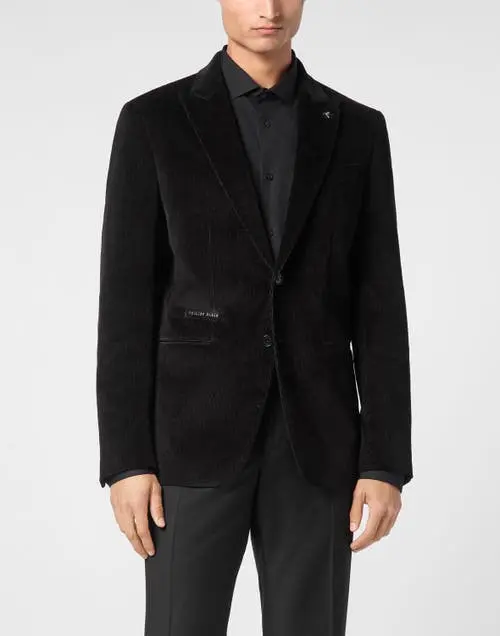 Philipp Plein Velvet Blazer Gigolò Fit - Black
