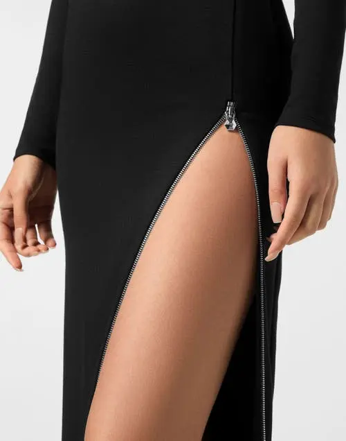 Philipp Plein Long-sleeved Long Dress Fatale