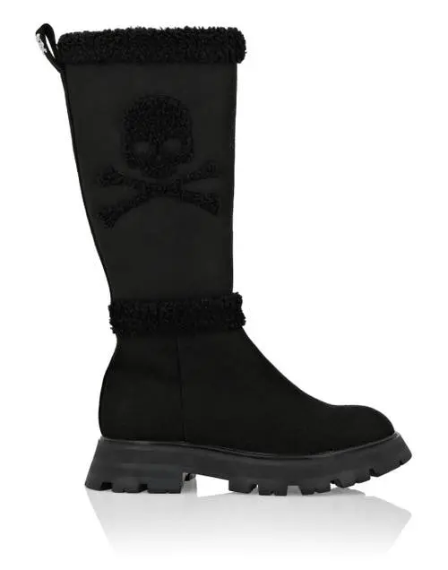 Philipp Plein Boots Mid Flat Skull&bones