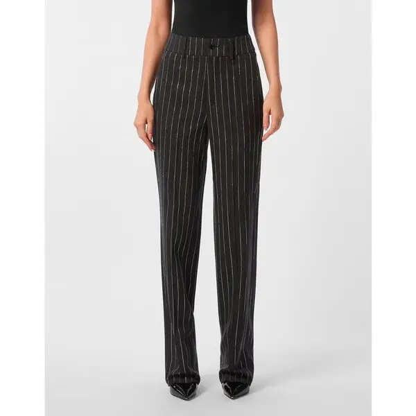 Philipp Plein Pinstriped Straight Lady Trousers