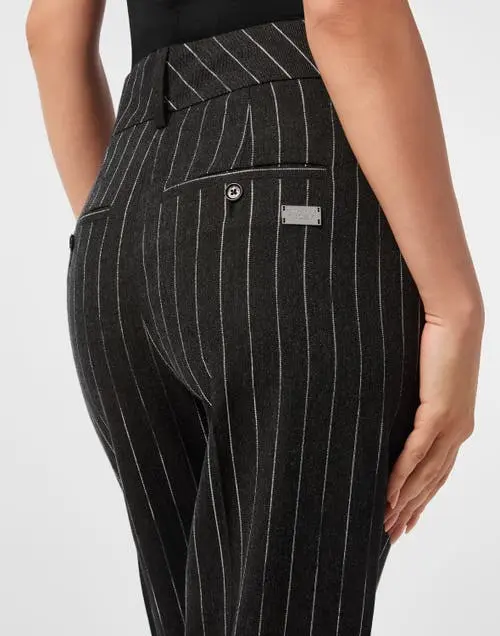 Philipp Plein Pinstriped Straight Lady Trousers