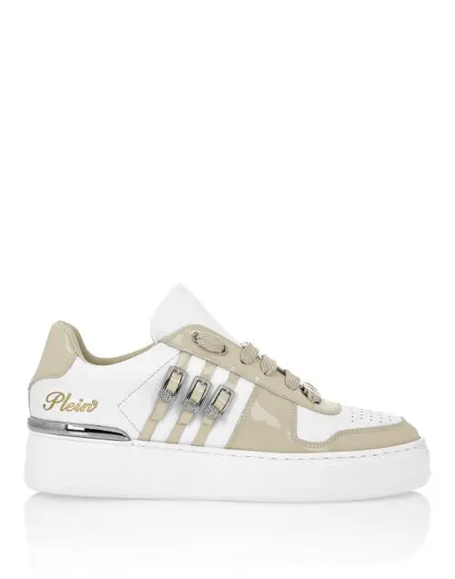 Philipp Plein Low Top Sneakers Belts Skull - Beige