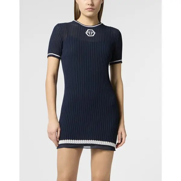 Philipp Plein T-shirt Dress Hexagon - Navy