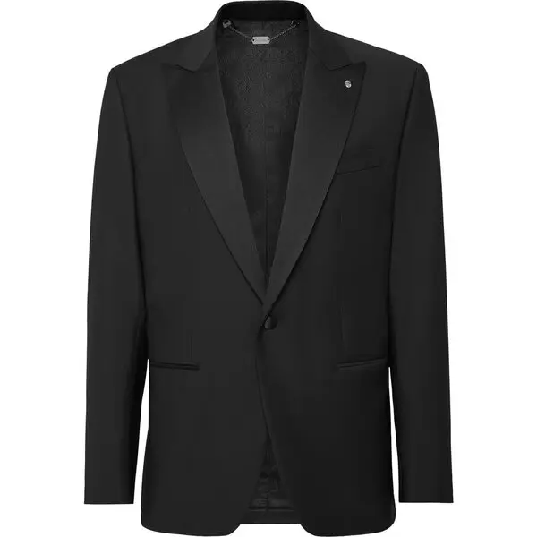 BILLIONAIRE Wool Blazer With Satin Revers