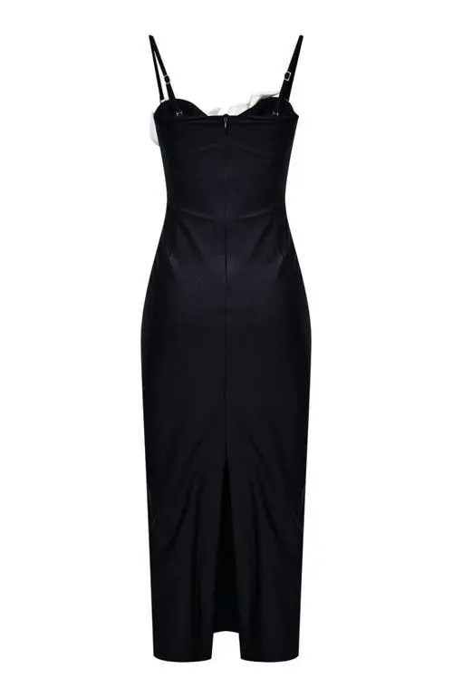 PatBO Selene Mesh Flower Applique Midi Dress