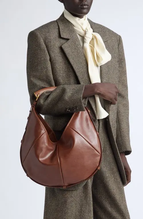 Saint Laurent Medium Mombasa Leather Hobo Bag