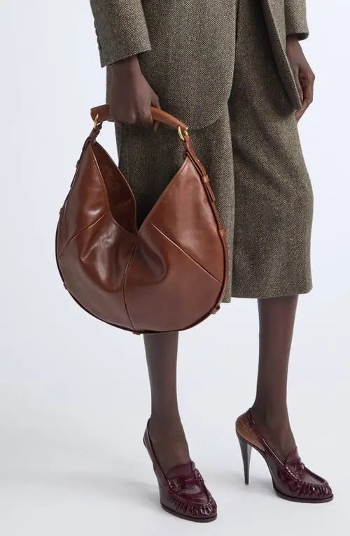 Saint Laurent Medium Mombasa Leather Hobo Bag