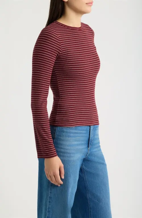 24COLOURS Stripe Rib Top
