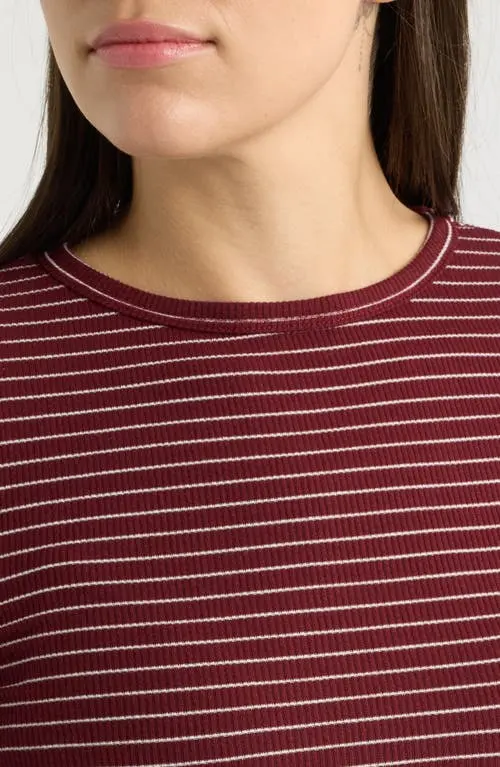 24COLOURS Stripe Rib Top