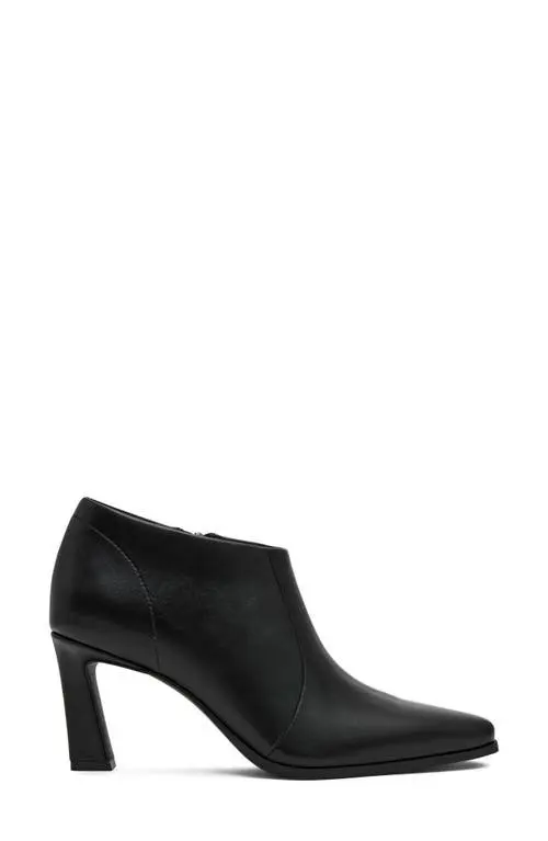 Anne Klein Crush Faux Leather Bootie - Black Smooth