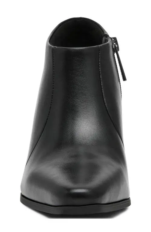 Anne Klein Crush Faux Leather Bootie - Black Smooth