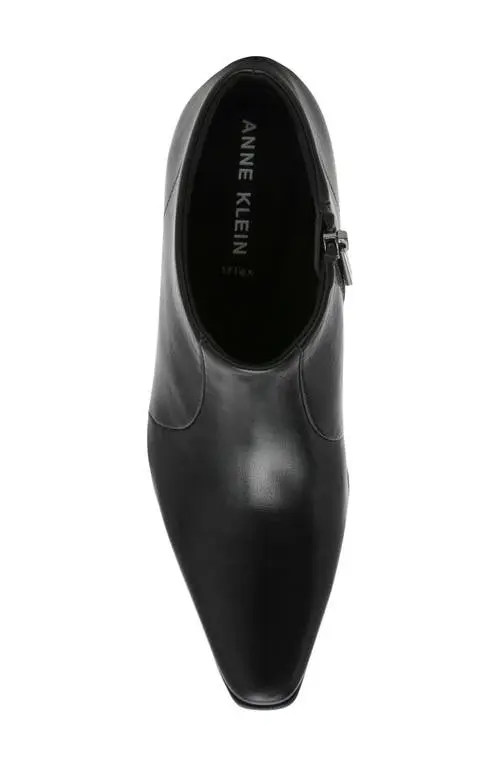 Anne Klein Crush Faux Leather Bootie - Black Smooth