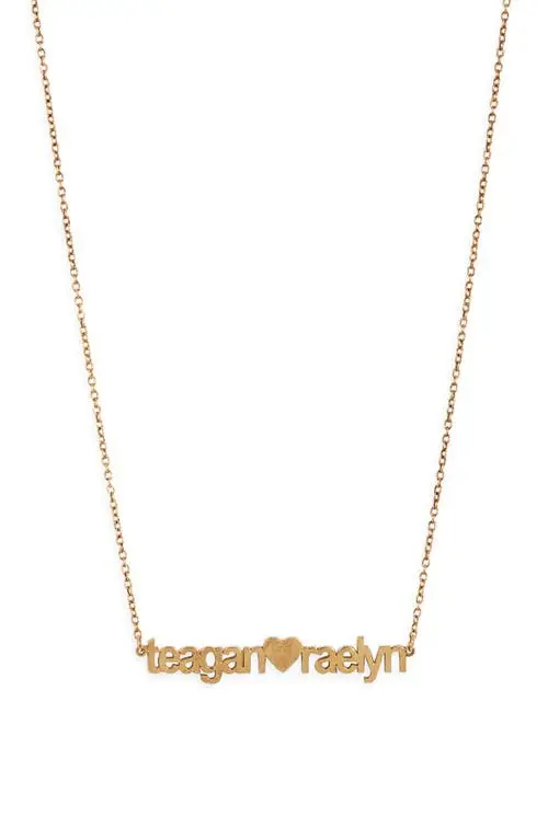 THE SIS KISS Custom Sweetheart Name Pendent Necklace - Gold