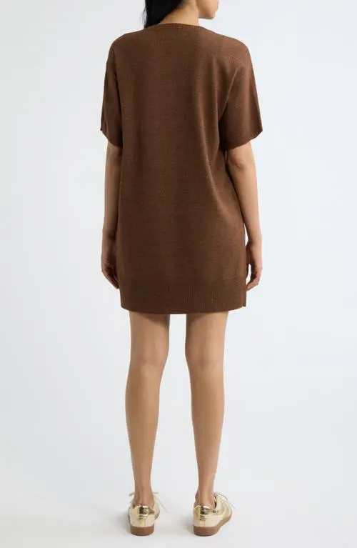 CITY BLUES Crewneck Sweater Dress - Brown
