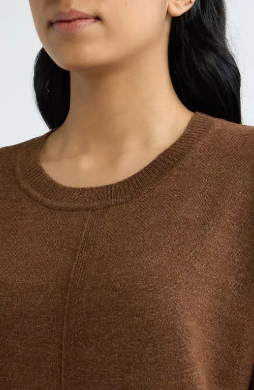 CITY BLUES Crewneck Sweater Dress - Brown