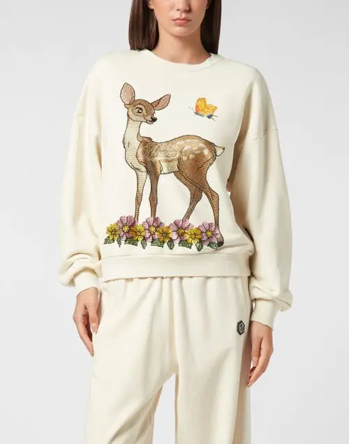 Philipp Plein Fleece Washed Sweatshirt Fairy