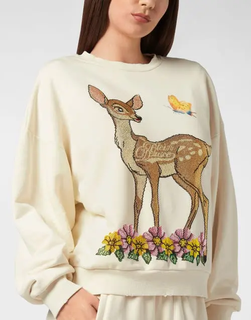 Philipp Plein Fleece Washed Sweatshirt Fairy