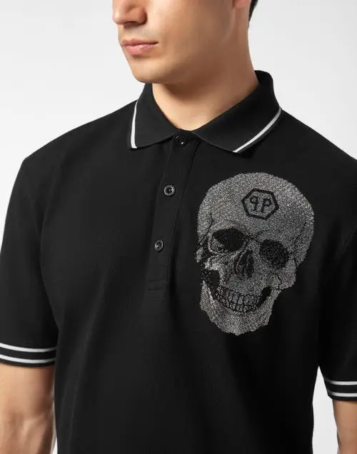Philipp Plein Polo T-shirt Crystal Skull