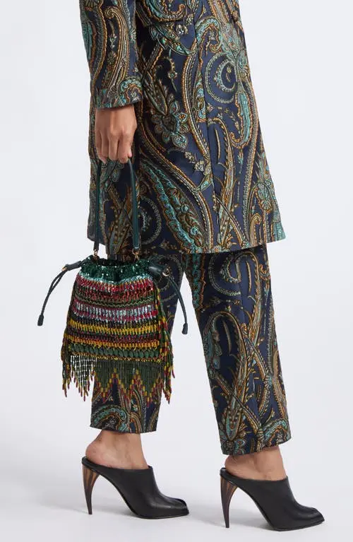 Etro Kalispera Embellished Shoulder Bag - Verde