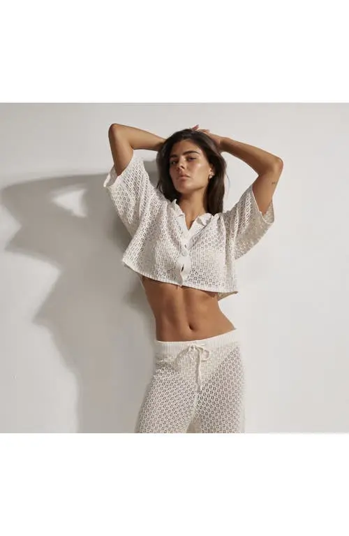 BEACH LIFE BY GOTTEX Anna Two Crochet Collared Beach Top