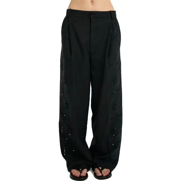 BEACH LIFE BY GOTTEX Resort Embroidered Pants Cover-up - Black