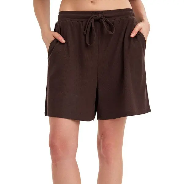 BEACH LIFE BY GOTTEX Summer Lounge Ribbed Shorts - Brown