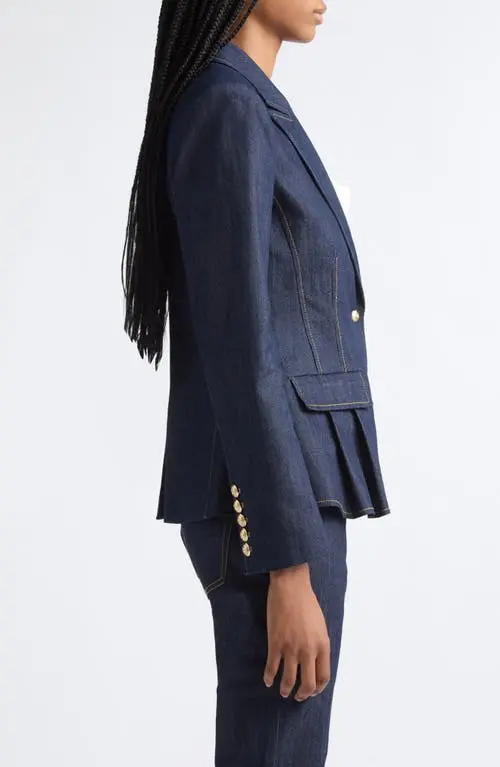 Cinq À Sept Arlene Peplum Denim Blazer