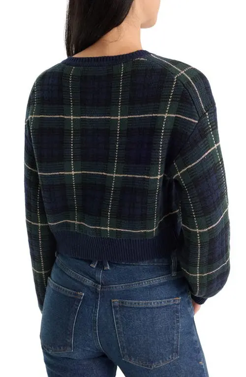 Good American Plaid Jacquard Cardigan
