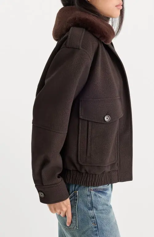 Good American Better Than Leather Faux Leather Bomber Jacket
