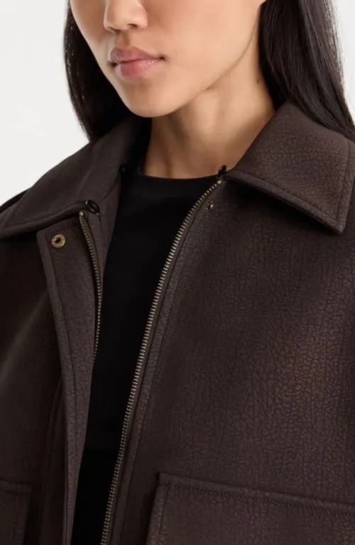 Good American Better Than Leather Faux Leather Bomber Jacket
