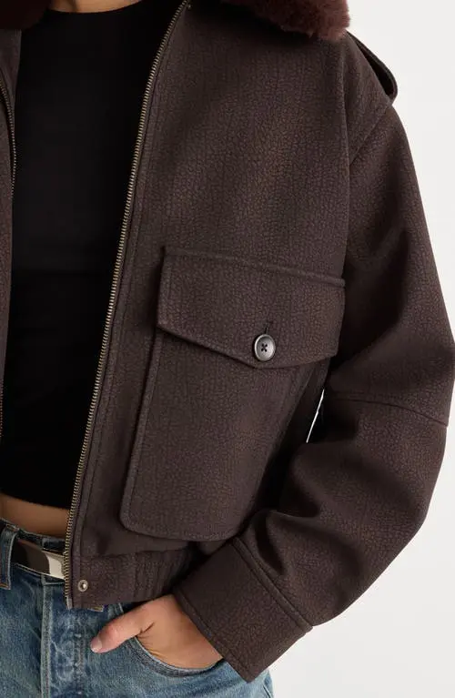 Good American Better Than Leather Faux Leather Bomber Jacket