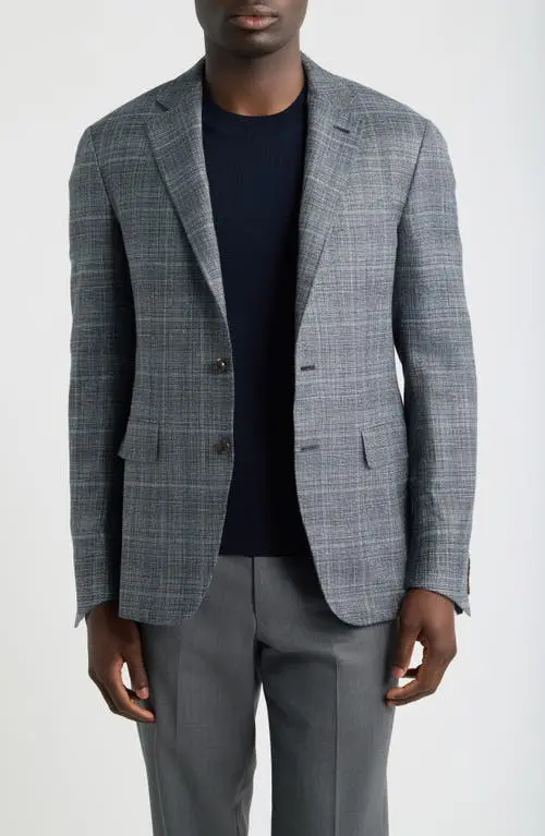 Canali Kei Trim Fit Plaid Sport Coat