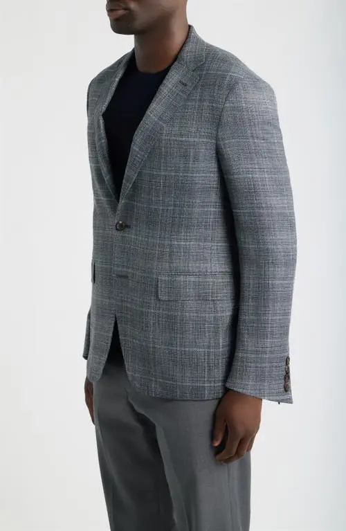 Canali Kei Trim Fit Plaid Sport Coat