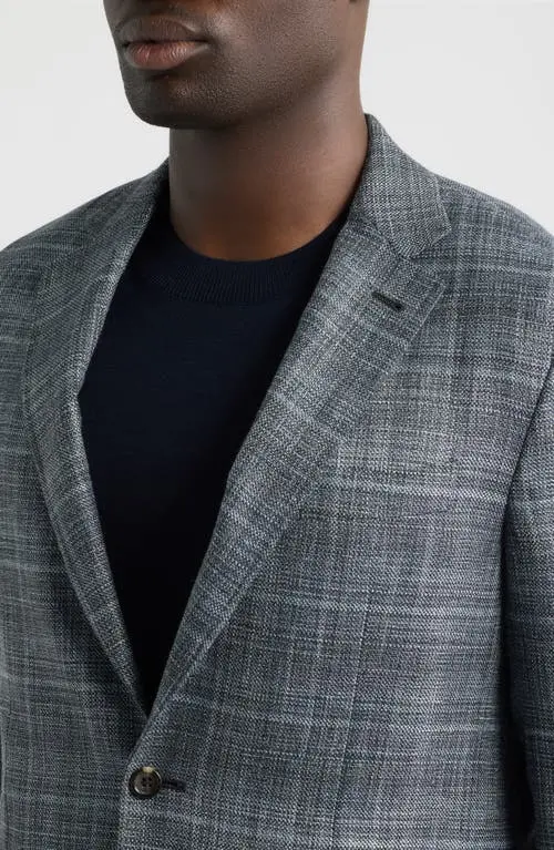 Canali Kei Trim Fit Plaid Sport Coat