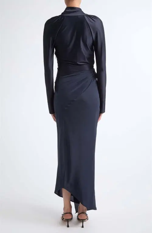 Victoria Beckham Lea Twist Front Jersey Midi Dress