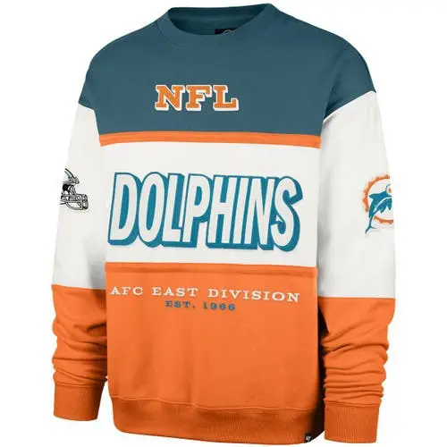 '47 Orange Miami Dolphins Throwback Breeze Maximalist Sweatshirt