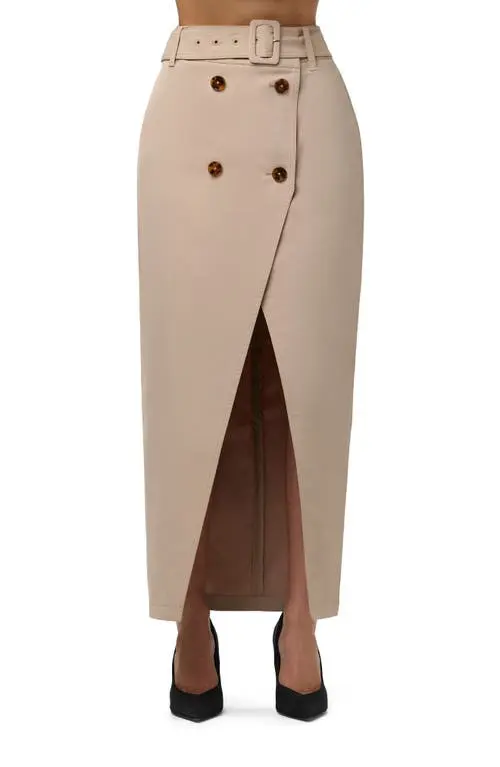 Naked Wardrobe Trench Style Midi Skirt