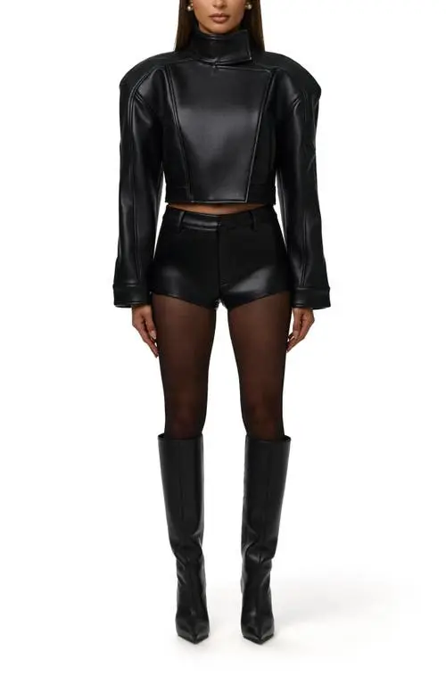 Naked Wardrobe Faux Leather Hot Pants