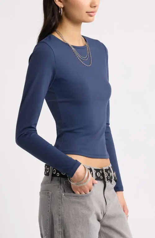 Bp. Smooth Fit Long Sleeve Crewneck T-shirt - Navy Indigo