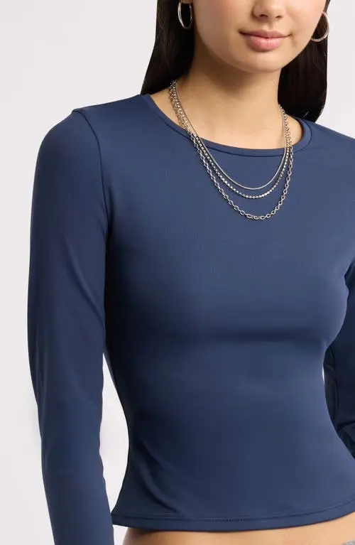 Bp. Smooth Fit Long Sleeve Crewneck T-shirt - Navy Indigo