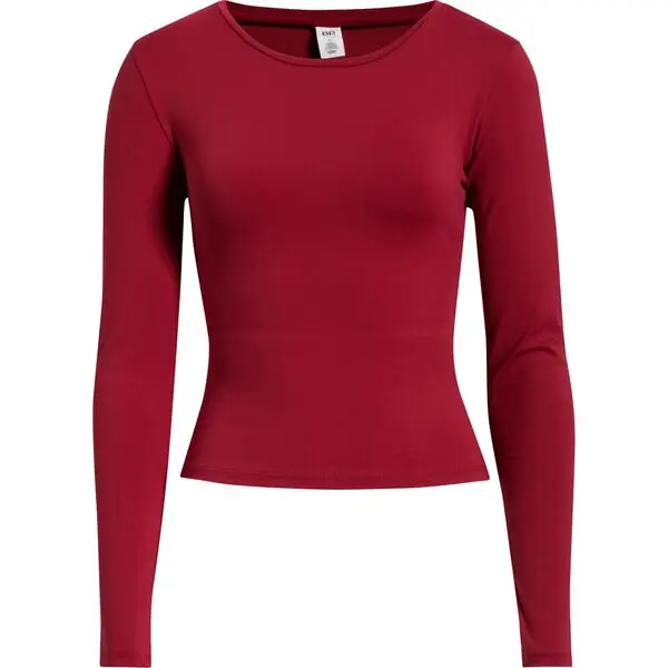 Bp. Smooth Fit Long Sleeve Crewneck T-shirt - Red Cinder
