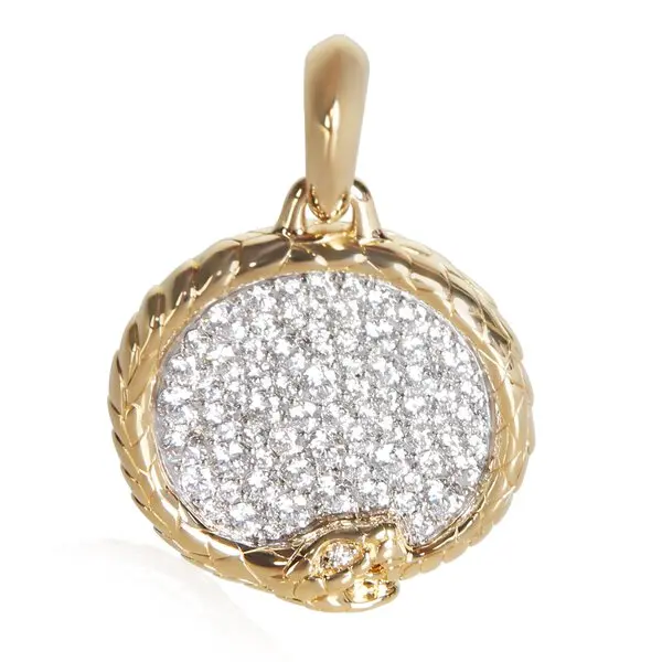 David Yurman Yellow Gold Diamond Oruboros Snake Amulet Pendant - Yellow_gold