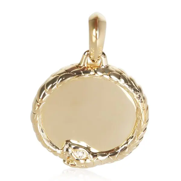 David Yurman Yellow Gold Diamond Oruboros Snake Amulet Pendant