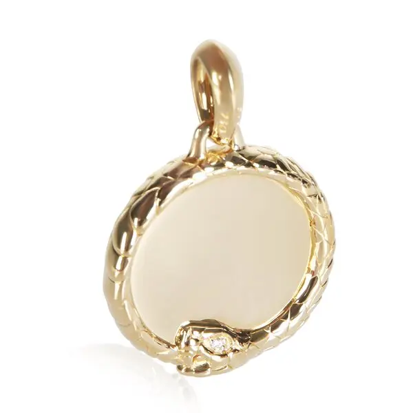 David Yurman Yellow Gold Diamond Oruboros Snake Amulet Pendant