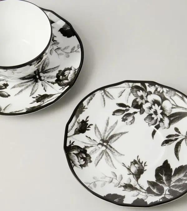 Gucci Herbarium Set Of 2 Teacups And Saucers