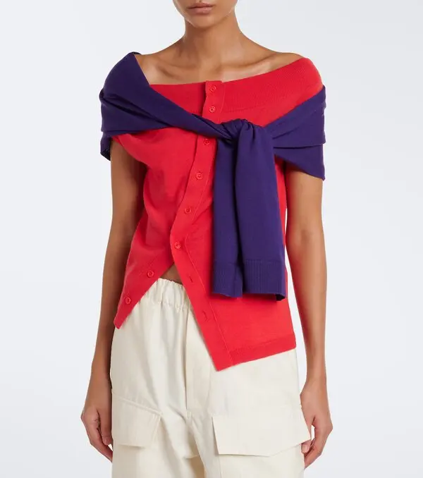JW Anderson Laye Off-shoulder Wool Top