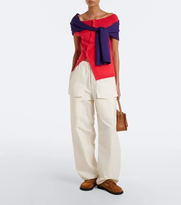 JW Anderson Laye Off-shoulder Wool Top