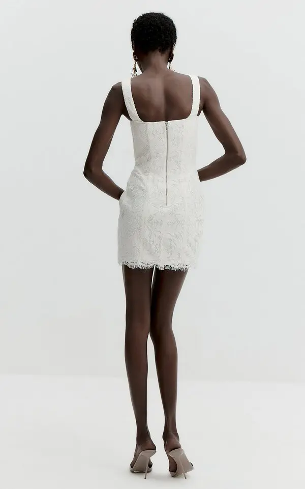 DE LA VALI Amba Cotton-blend Lace Mini Dress